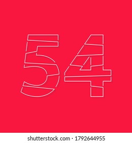 54 숫자, 선형 획 글꼴 현대적인 스톡 벡터(로열티 프리) 1792644955 | Shutterstock