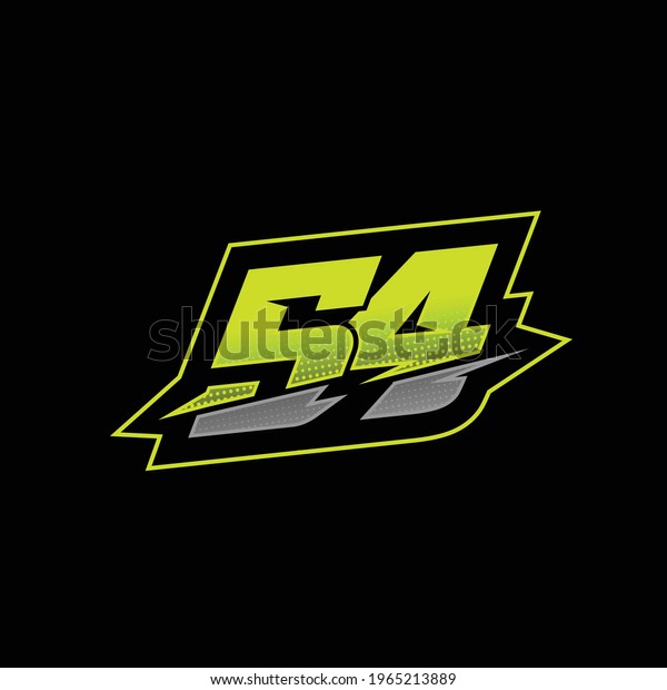 54 Racing Number Design Vector Stock Vector (Royalty Free) 1965213889 ...