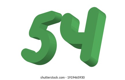 54 Simple Modern Green 3d Number Stock Vector (Royalty Free) 1919465930 ...