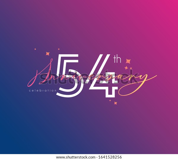 54 Th Anniversary Celebration Logo Icon Stock Vector (Royalty Free ...