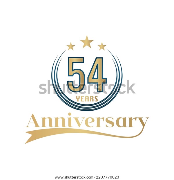 54 Year Anniversary Vector Template Design Stock Vector (Royalty Free ...