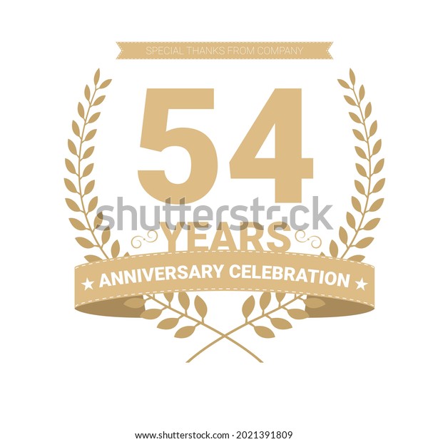 54 years anniversary vector icon, logo. Graphic design element with ...