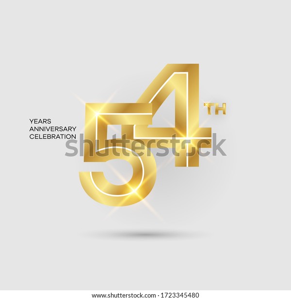54th 3d Gold Anniversary Logo Isolated Stock Vector (Royalty Free ...
