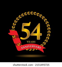 54th Anniversary Logo Anniversary Celebration Template Stock Vector ...