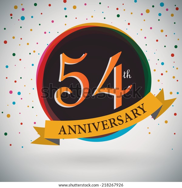 54th Anniversary Poster Template Design Retro Stock Vector (Royalty ...