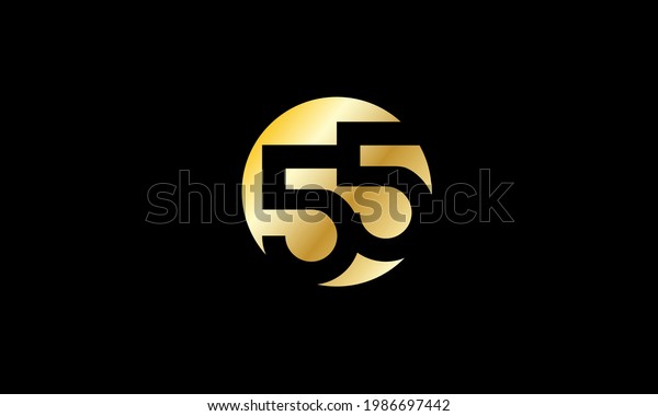 55 Circle Gold Negative Space Number Stock Vector (Royalty Free ...
