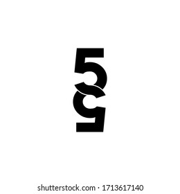 Vektor Stok 55 Letter Original Monogram Logo Design (Tanpa Royalti ...