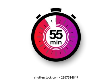 55 Minutes Timer Stopwatch Symbol Flat Stock Vector (Royalty Free ...