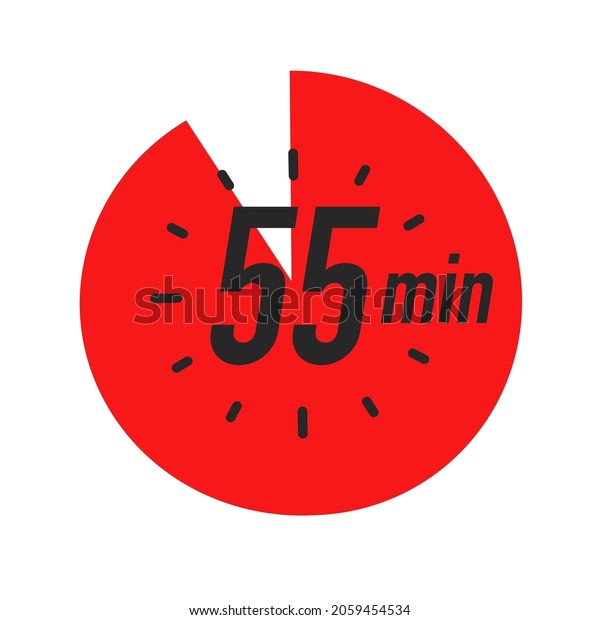 55 Minutes Timer Symbol Red Color Stock Vector (Royalty Free ...