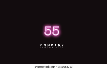 55 Neon Number Monogram Logo Stock Vector (Royalty Free) 2190568713 ...