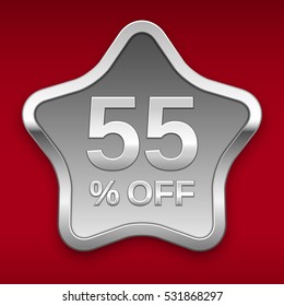55 Off Vector Badge Silver Star 스톡 벡터(로열티 프리) 531868297 | Shutterstock