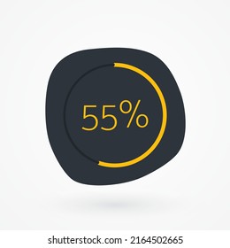 55 Percent Chart Vector Percentage Infographic Stock Vector (Royalty ...