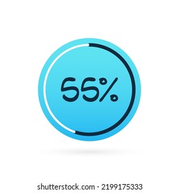 55 Percent Chart Vector Percentage Infographic Stock Vector (Royalty ...
