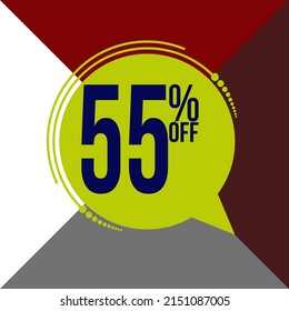 55 Percent Off Banner Floating Balloon Stock Vector (Royalty Free ...