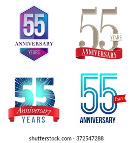 55 Years Anniversary Logo Stock Vector (Royalty Free) 372547288 ...