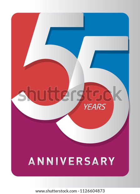 55 Years Old Celebrating Modern Logo Stock Vector (Royalty Free ...
