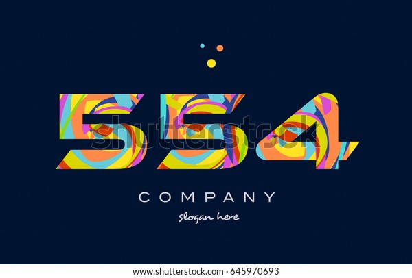 554 Number Digit Numeral Logo Colored Stock Vector (Royalty Free ...