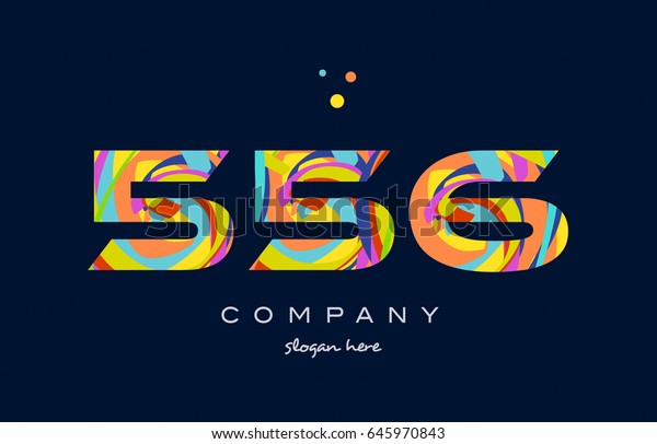 556 Number Digit Numeral Logo Colored Stock Vector (Royalty Free ...