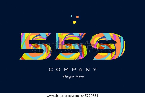 559 Number Digit Numeral Logo Colored Stock Vector (Royalty Free ...