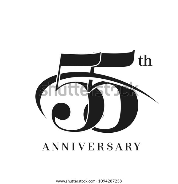 55th Anniversary Celebration Simple Monogram Design Stock Vector ...