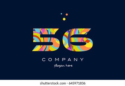 56 Number Digit Numeral Logo Colored Stock Vector (Royalty Free) 645971836