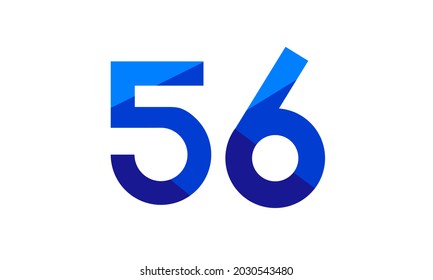 56 Number Modern Flat Blue Logo Stock Vector (Royalty Free) 2030543480 ...