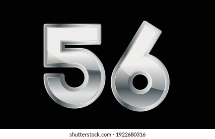 56 Silver Elegant Modern 3d Number Stock Vector (Royalty Free ...