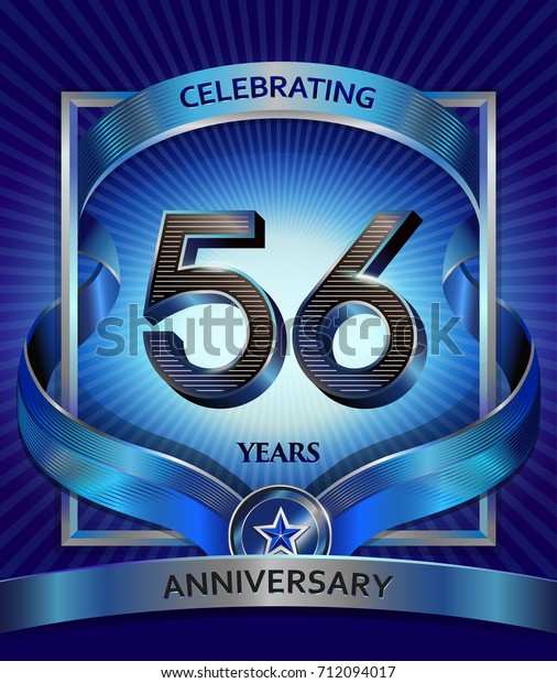 56 Years Anniversary Design Template Invitation Stock Vector (Royalty ...