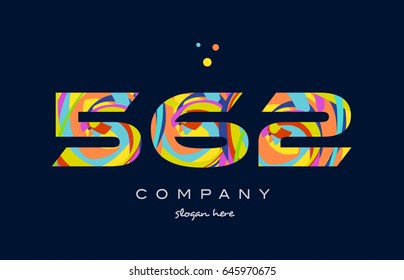 562 Number Digit Numeral Logo Colored Stock Vector (Royalty Free ...