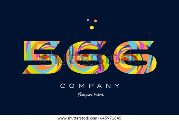 566 Number Digit Numeral Logo Colored Stock Vector (Royalty Free ...