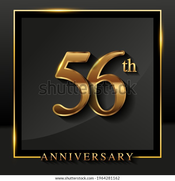 56th Anniversary Logo Golden Colored Isolated Stock Vector (Royalty ...