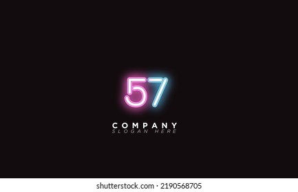 57 Neon Number Monogram Logo Stock Vector (Royalty Free) 2190568705 ...