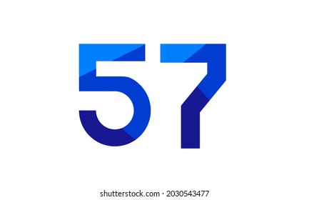 57 Number Modern Flat Blue Logo Stock Vector (Royalty Free) 2030543477 ...