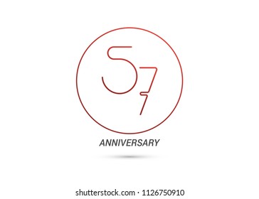 57 Years Anniversary Logotype Rounded Simple Stock Vector (Royalty Free ...
