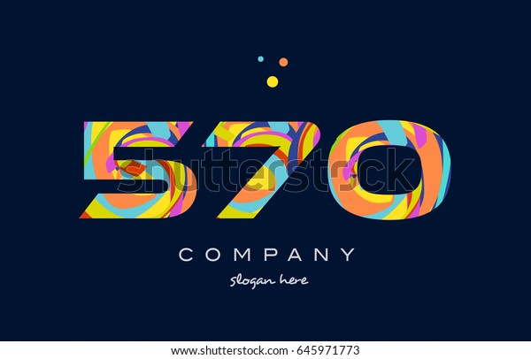 570 Number Digit Numeral Logo Colored Stock Vector (Royalty Free ...