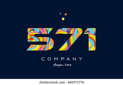 571 Number Digit Numeral Logo Colored: vector de stock (libre de ...
