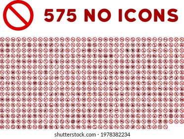 575 Not Allowed Icons Flat Style Stock Vector (Royalty Free) 1978382234 ...