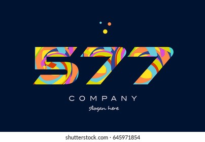 577 Number Digit Numeral Logo Colored Stock Vector (Royalty Free ...