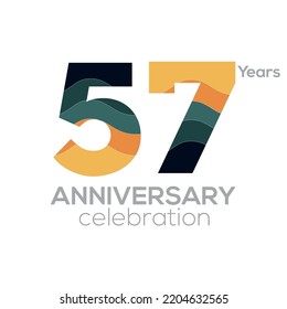 57th Anniversary Logo Design Number 57 Stock Vector (Royalty Free ...