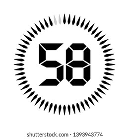58 Minutes Seconds Stopwatch Vector Icon Stock Vector (Royalty Free ...