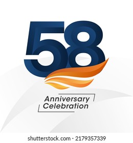 58 Years Anniversary Design Template Vector Stock Vector (Royalty Free ...