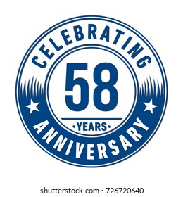 58 Years Anniversary Logo Vector Illustration Stock Vector (Royalty ...