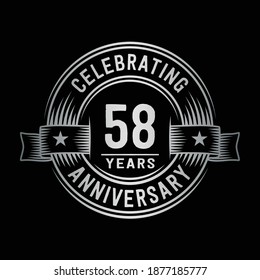 58 Years Logo Design Template 58th Stock Vector (Royalty Free ...