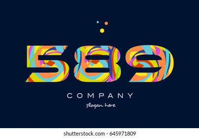 589 Number Digit Numeral Logo Colored Stock Vector (Royalty Free ...
