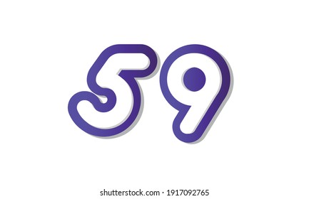 59 Cool Modern Purple 3d Number Stock Vector (Royalty Free) 1917092765
