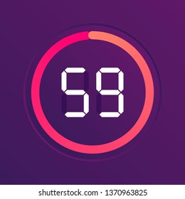 57 Minutes Stopwatch Vector Icon Digital Stock Vector (Royalty Free ...