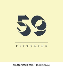 59 Number Shadow Letter Design Logo Stock Vector (Royalty Free) 1588210963