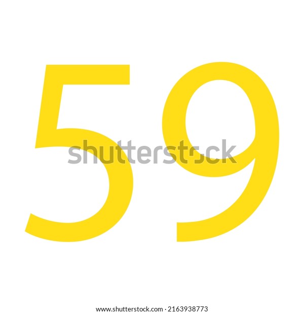 59 Number Simple Clip Art Vector Stok Vektör (Telifsiz) 2163938773 ...