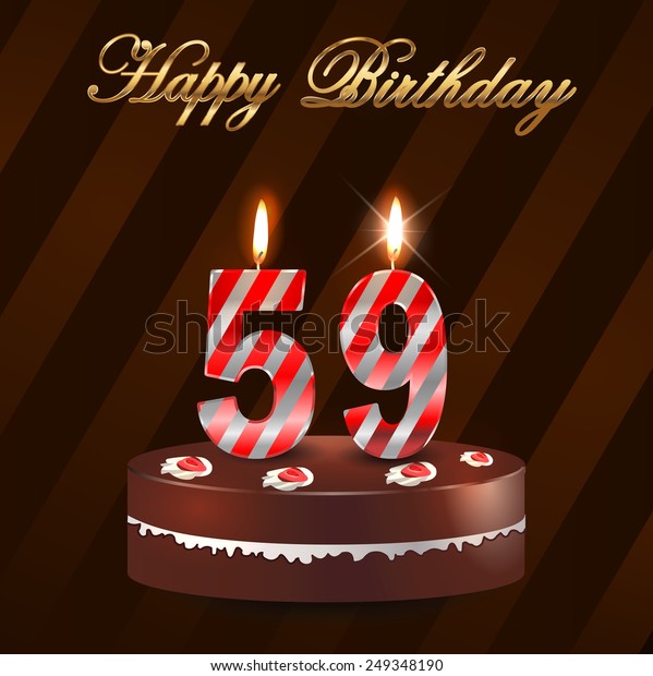 59 Year Happy Birthday Card Cake Stock Vector (Royalty Free) 249348190 ...