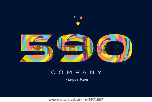 590 Number Digit Numeral Logo Colored Stock Vector (Royalty Free ...